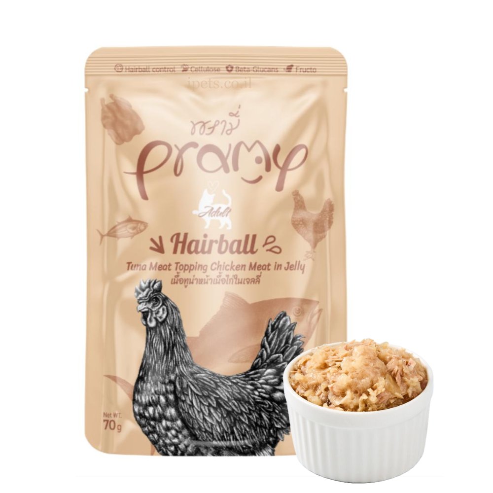 מעדן איכות לחתולים 70 גרם טונה ועוף על מרקם ג'ל | פראמי - iPets